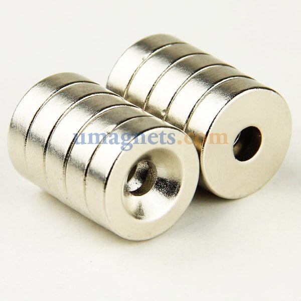 2pcs 18mm x 5mm Hole 5mm N35 Strong Countersunk Ring Rare Earth ...