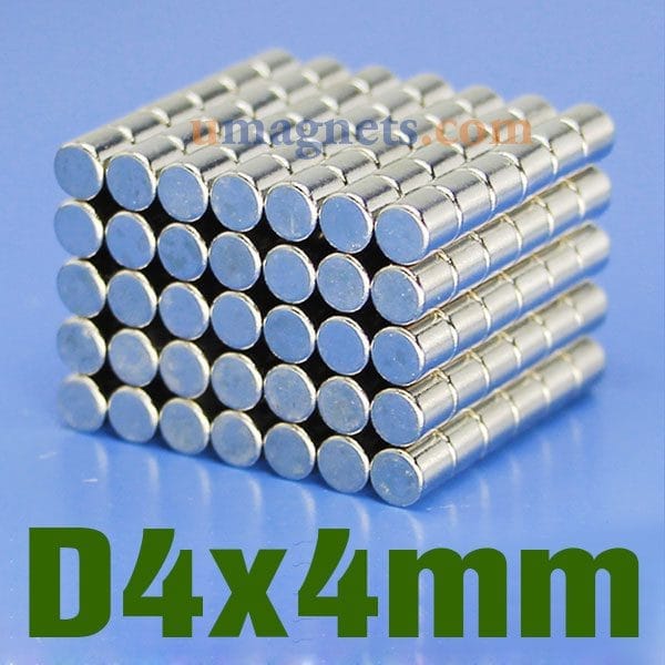 4mm x 4mm Neodymium Rod Magnet N35 Strong Round Rare Earth Cylinder ...