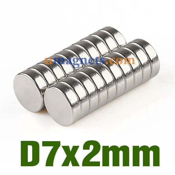 7mm x 2mm Neodymium Disc Magnets N35 Strong Rare Earth Cylinder Magnet ...
