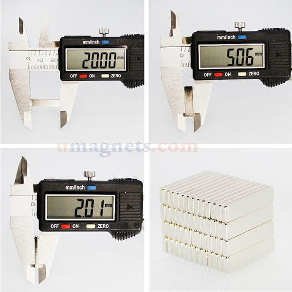 20mmx5mmx2mm thick N35 Neodymium Block Magnets Super Strong Flat Thin ...
