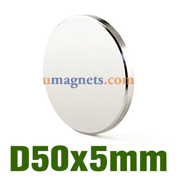 Round 50 x 5 mm Neodymium Permanent Magnet 50mm x 5mm Grade N52 Super ...