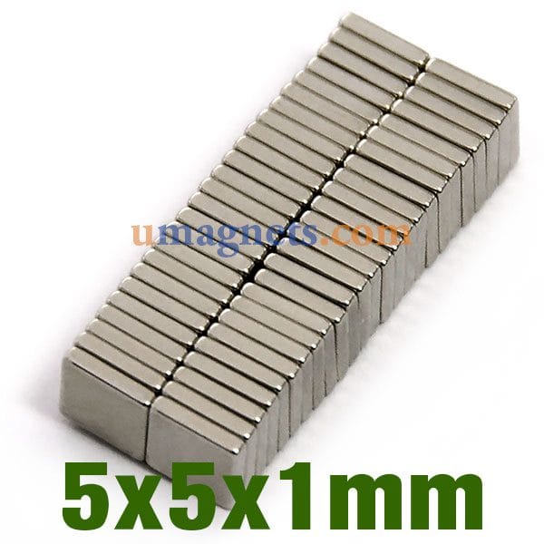 100pcs N35 Super Strong Square Magnet 5mm x 5mm x 1mm thick Neodymium ...