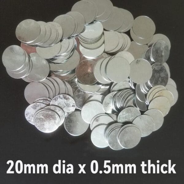 20mm dia x 0.5mm thick Disc Steel Striker Round Metal Steel Disc Strike ...