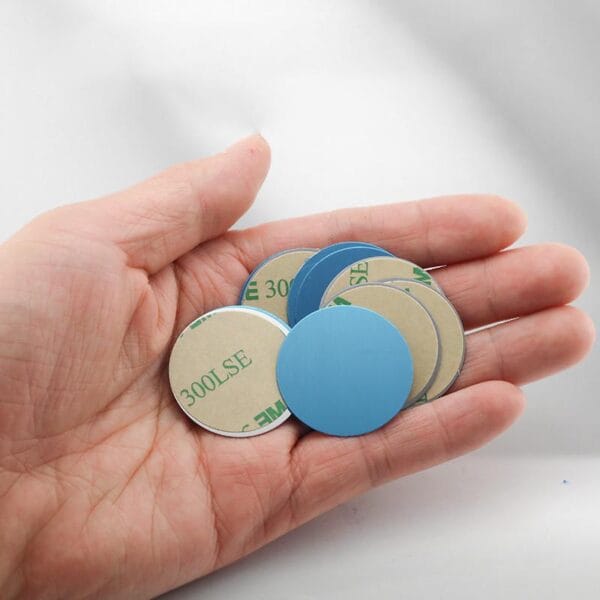 25mm dia x 0.3mm thick Steel Disc with 3M Adhesive Blank Round Metal ...