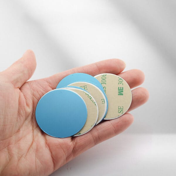 40mm dia x 0.3mm thick Steel Disc with 3M Adhesive Blank Round Metal ...